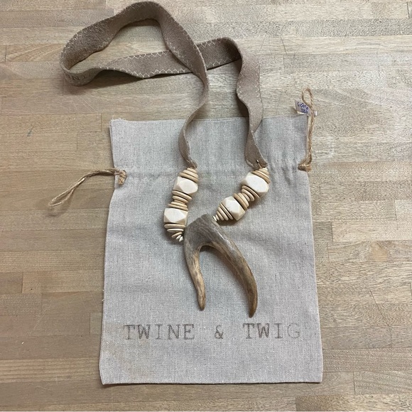 Twine & Twig | Jewelry | Twig Twine Deer Antler Necklace | Poshmark